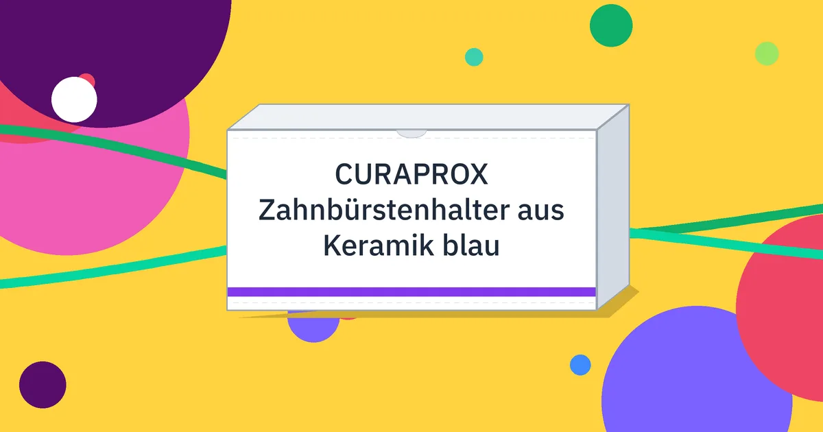 Symbolbild: Packung mit der Aufschrift CURAPROX Zahnbürstenhalter aus Keramik blau (PZN 18823044) – Verfügbarkeit und Bezug in Apotheken in Frankfurt am Main