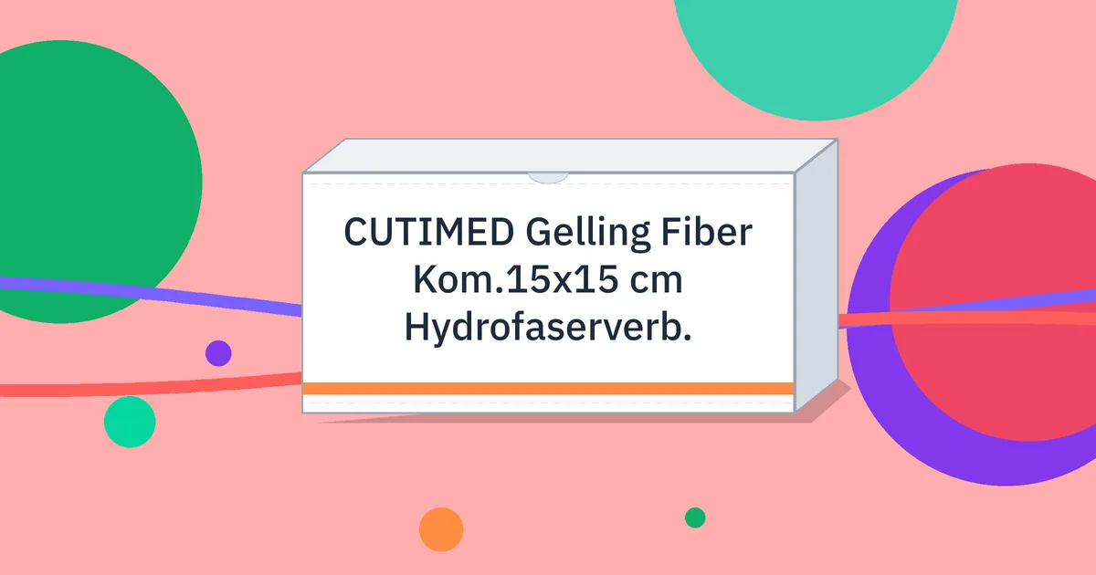 Symbolbild: Packung mit der Aufschrift CUTIMED Gelling Fiber Kom.15x15 cm Hydrofaserverb. (PZN 19064801) – Verfügbarkeit und Bezug in Apotheken in Frankfurt am Main