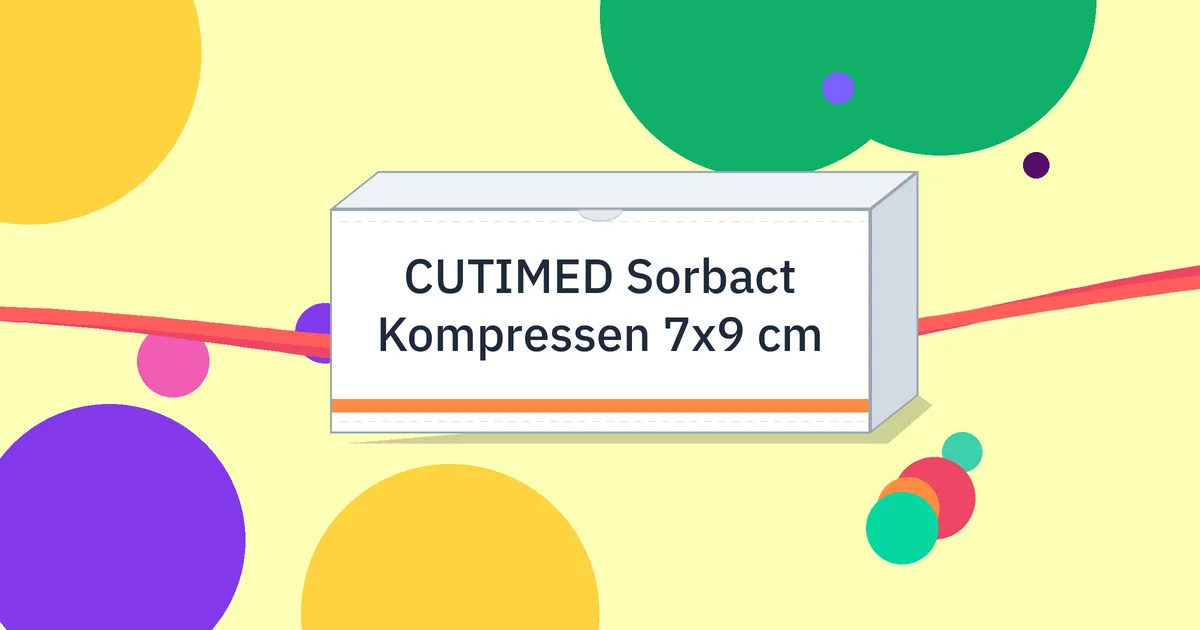 Symbolbild: Packung mit der Aufschrift CUTIMED Sorbact Kompressen 7x9 cm (PZN 15590881) – Verfügbarkeit und Bezug in Apotheken in Frankfurt am Main