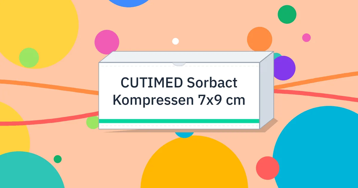 Symbolbild: Packung mit der Aufschrift CUTIMED Sorbact Kompressen 7x9 cm (PZN 19699942) – Verfügbarkeit und Bezug in Apotheken in Frankfurt am Main