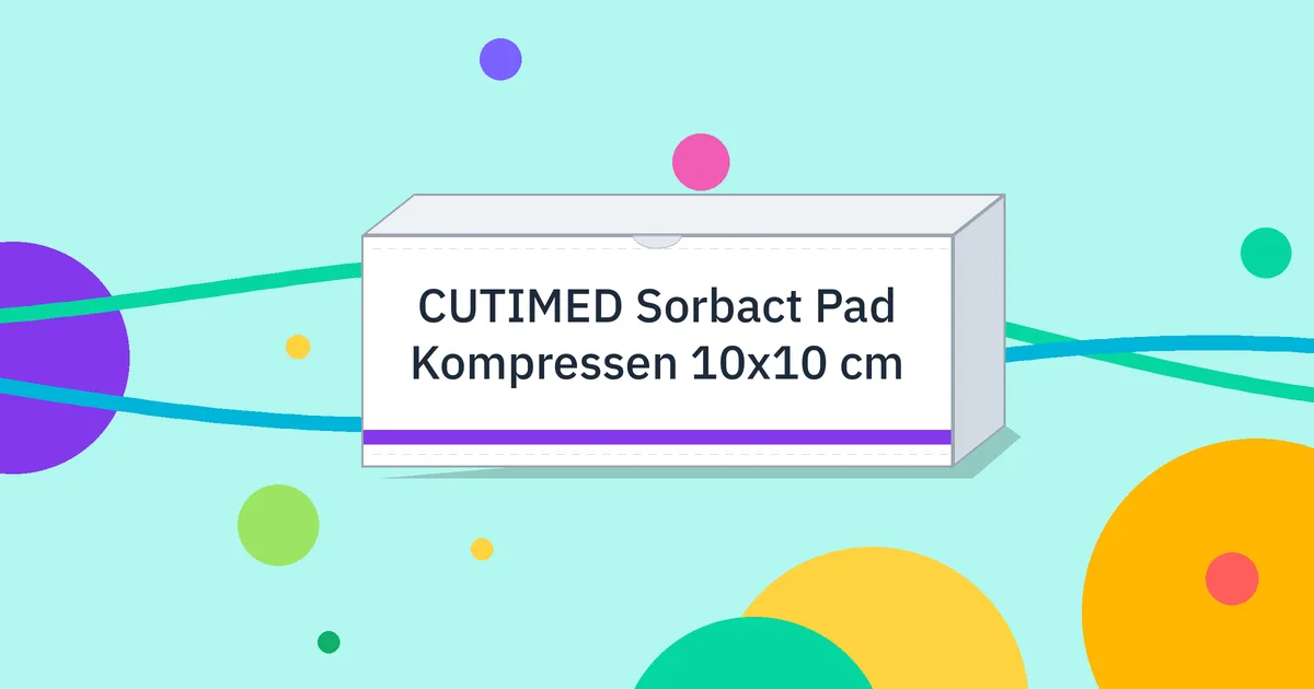 Symbolbild: Packung mit der Aufschrift CUTIMED Sorbact Pad Kompressen 10x10 cm (PZN 20845099) – Verfügbarkeit und Bezug in Apotheken in Frankfurt am Main