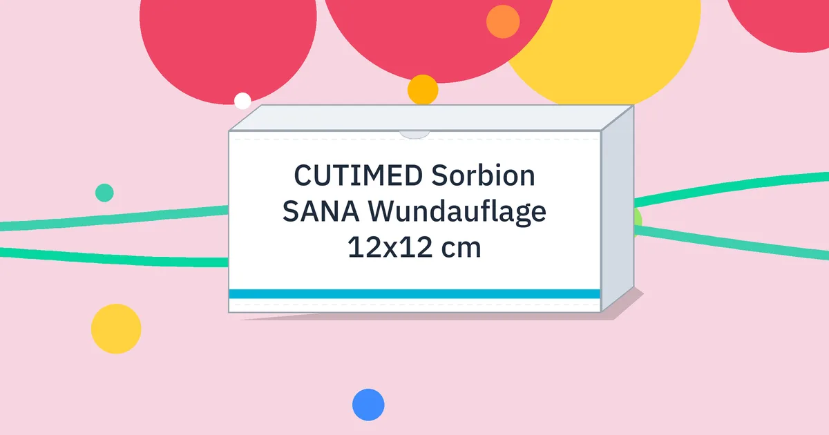 Symbolbild: Packung mit der Aufschrift CUTIMED Sorbion SANA Wundauflage 12x12 cm (PZN 11361586) – Verfügbarkeit und Bezug in Apotheken in Frankfurt am Main