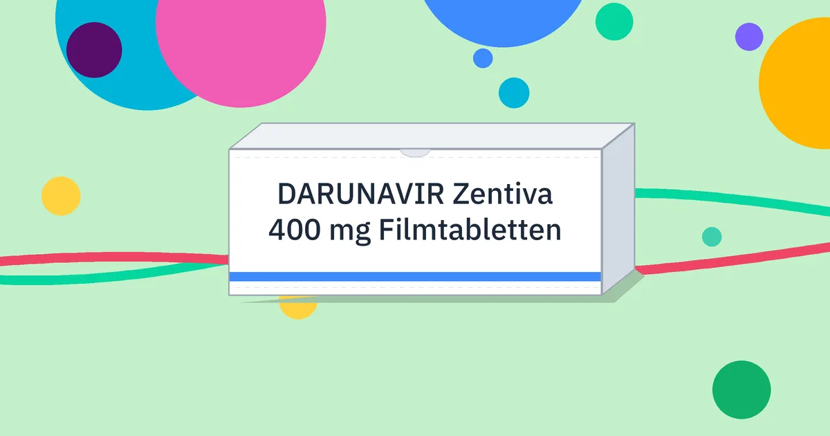 Symbolbild: Packung mit der Aufschrift DARUNAVIR Zentiva 400 mg Filmtabletten (PZN 14313599) – Verfügbarkeit und Bezug in Apotheken in Frankfurt am Main
