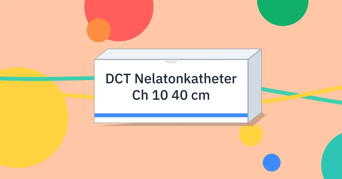 Symbolbild: Packung mit der Aufschrift DCT Nelatonkatheter Ch 10 40 cm (PZN 11318780) – Verfügbarkeit und Bezug in Apotheken in Frankfurt am Main