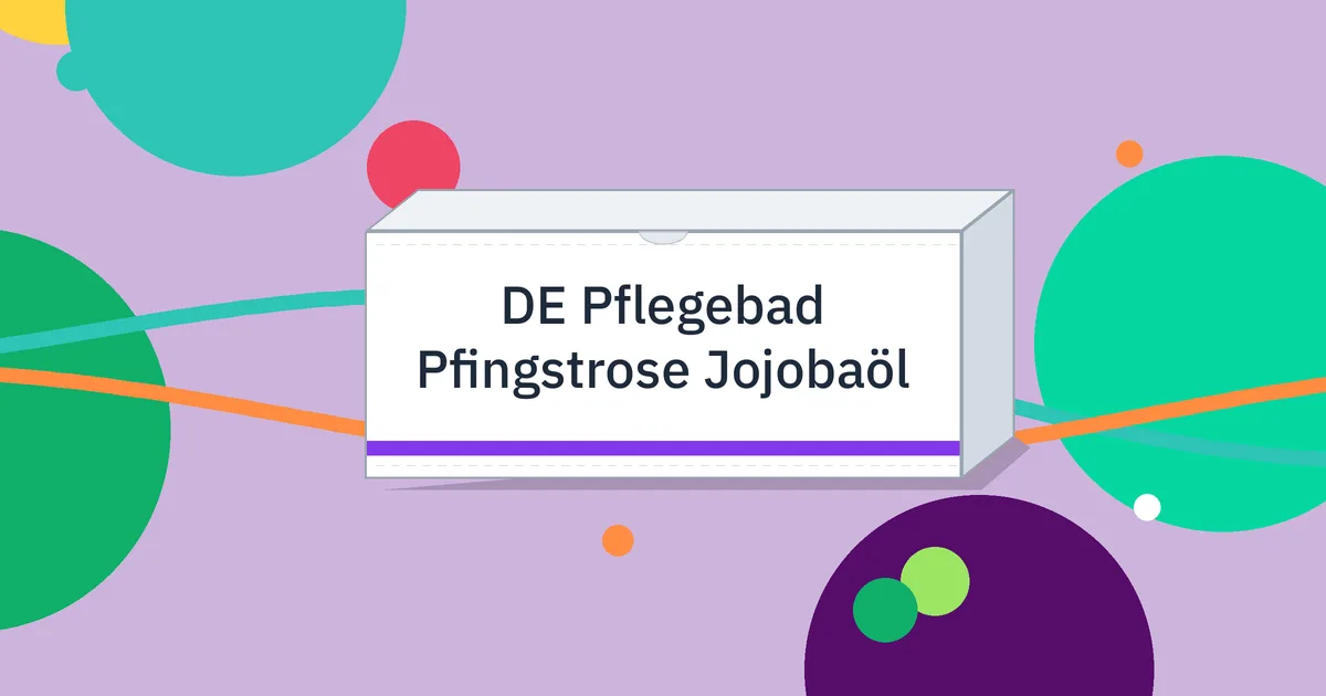 Symbolbild: Packung mit der Aufschrift DE Pflegebad Pfingstrose Jojobaöl (PZN 10018596) – Verfügbarkeit und Bezug in Apotheken in Frankfurt am Main