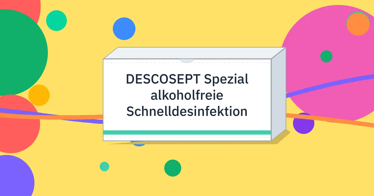 Symbolbild: Packung mit der Aufschrift DESCOSEPT Spezial alkoholfreie Schnelldesinfektion (PZN 07396805) – Verfügbarkeit und Bezug in Apotheken in Frankfurt am Main