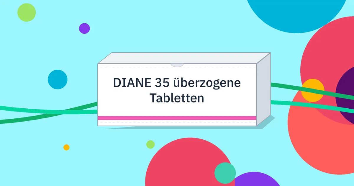 Symbolbild: Packung mit der Aufschrift DIANE 35 überzogene Tabletten (PZN 00618817) – Verfügbarkeit und Bezug in Apotheken in Frankfurt am Main