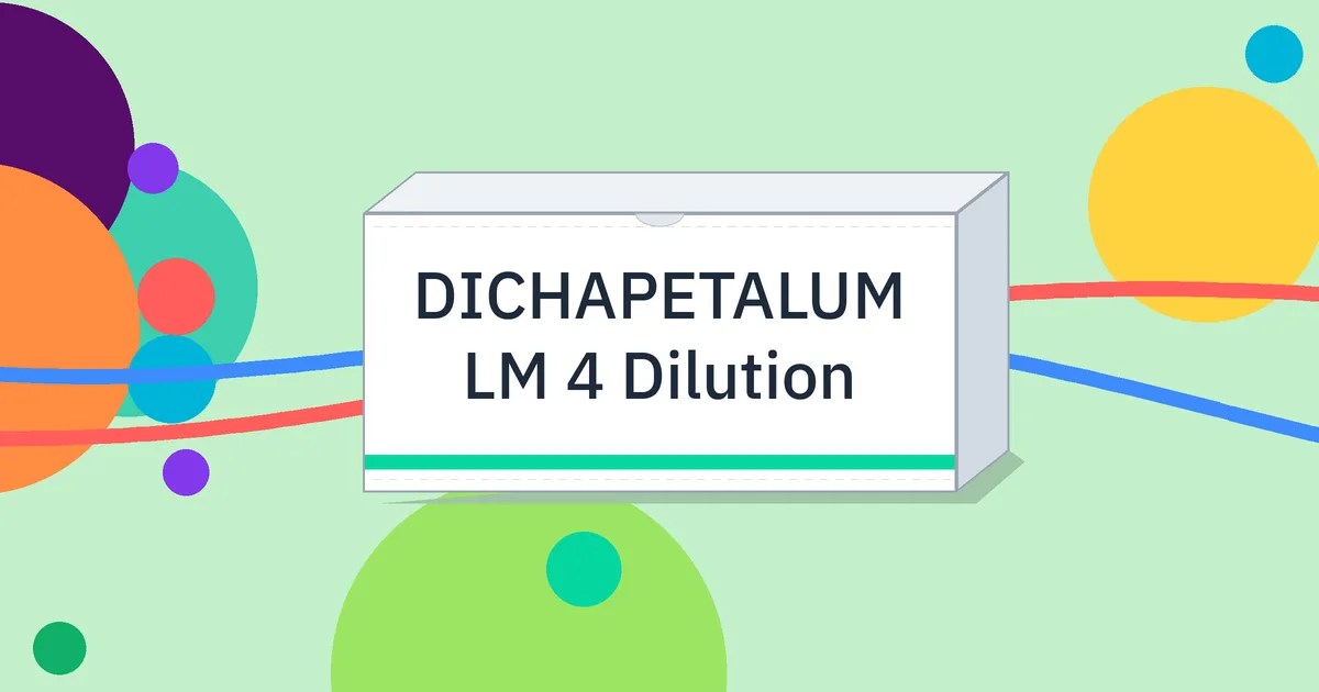 Symbolbild: Packung mit der Aufschrift DICHAPETALUM LM 4 Dilution (PZN 13464155) – Verfügbarkeit und Bezug in Apotheken in Frankfurt am Main