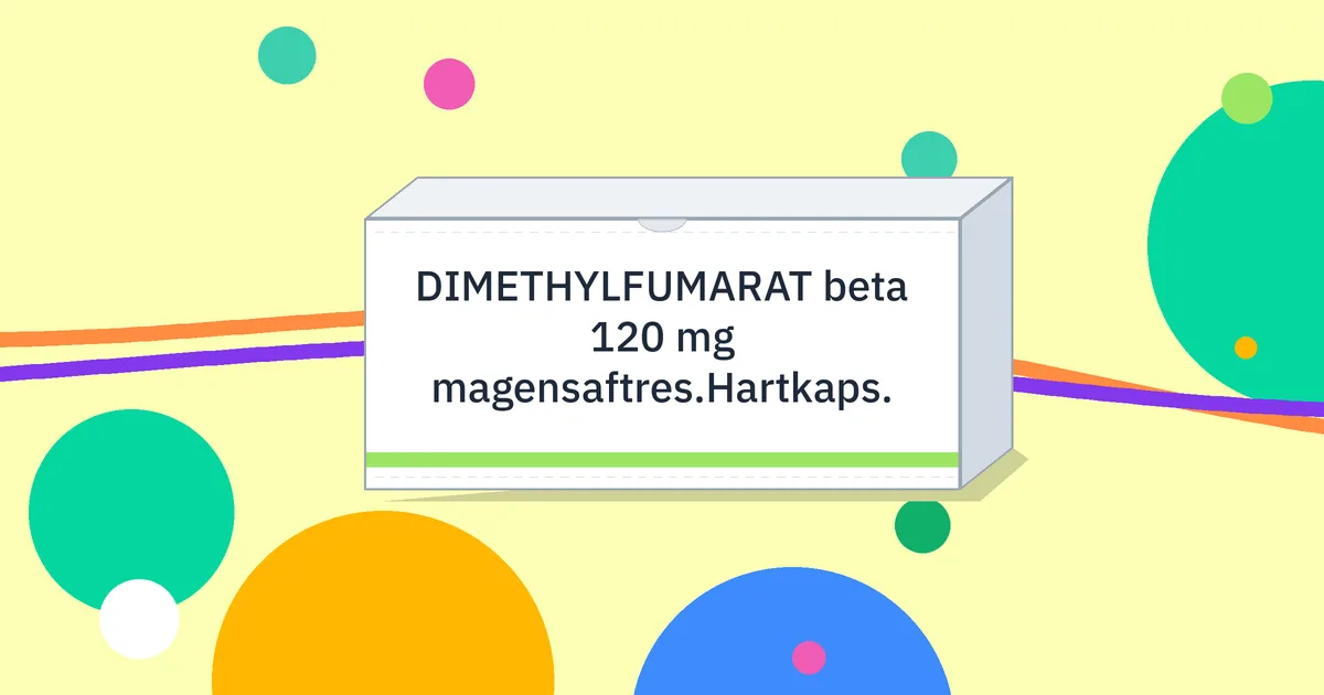 Symbolbild: Packung mit der Aufschrift DIMETHYLFUMARAT beta 120 mg magensaftres.Hartkaps. (PZN 18723331) – Verfügbarkeit und Bezug in Apotheken in Frankfurt am Main