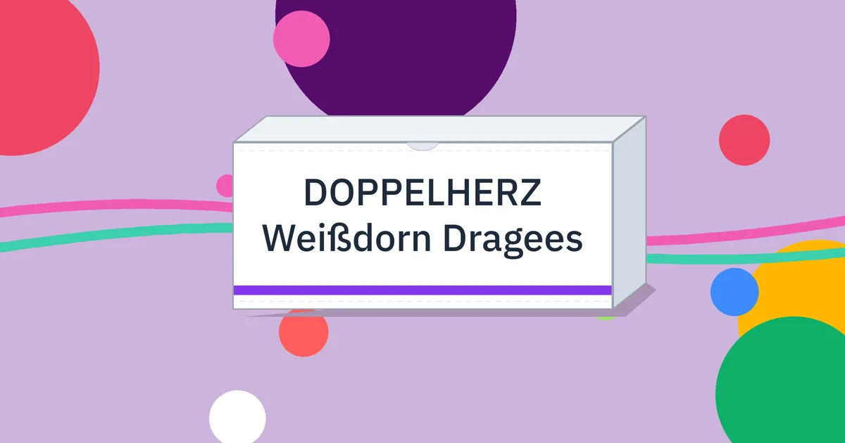 Symbolbild: Packung mit der Aufschrift DOPPELHERZ Weißdorn Dragees (PZN 01975318) – Verfügbarkeit und Bezug in Apotheken in Frankfurt am Main