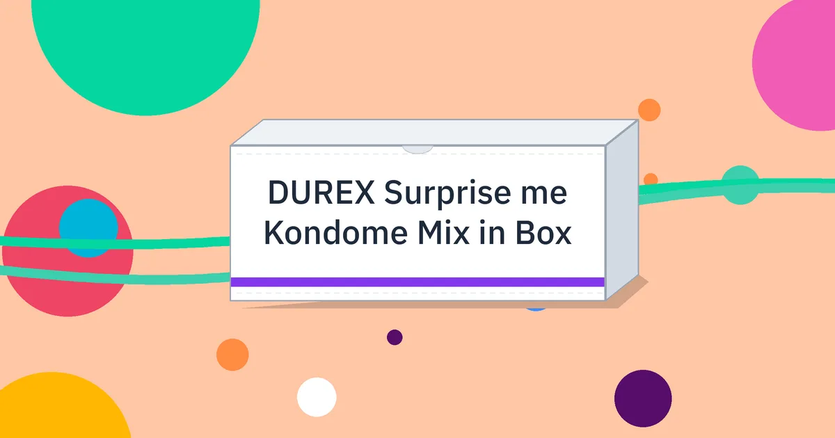 Symbolbild: Packung mit der Aufschrift DUREX Surprise me Kondome Mix in Box (PZN 16388064) – Verfügbarkeit und Bezug in Apotheken in Frankfurt am Main