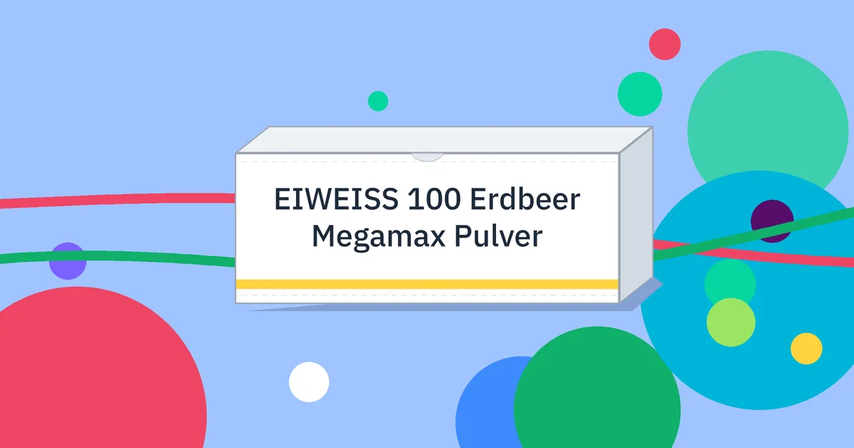 Symbolbild: Packung mit der Aufschrift EIWEISS 100 Erdbeer Megamax Pulver (PZN 09198073) – Verfügbarkeit und Bezug in Apotheken in Frankfurt am Main