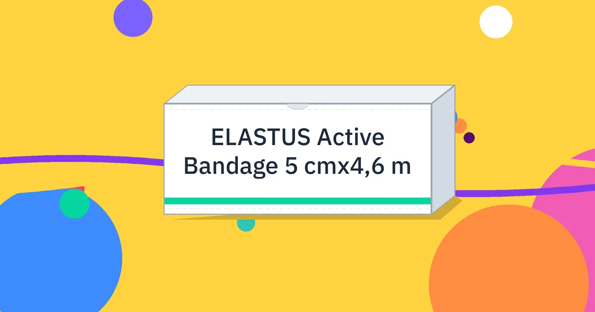 Symbolbild: Packung mit der Aufschrift ELASTUS Active Bandage 5 cmx4,6 m (PZN 07541762) – Verfügbarkeit und Bezug in Apotheken in Frankfurt am Main