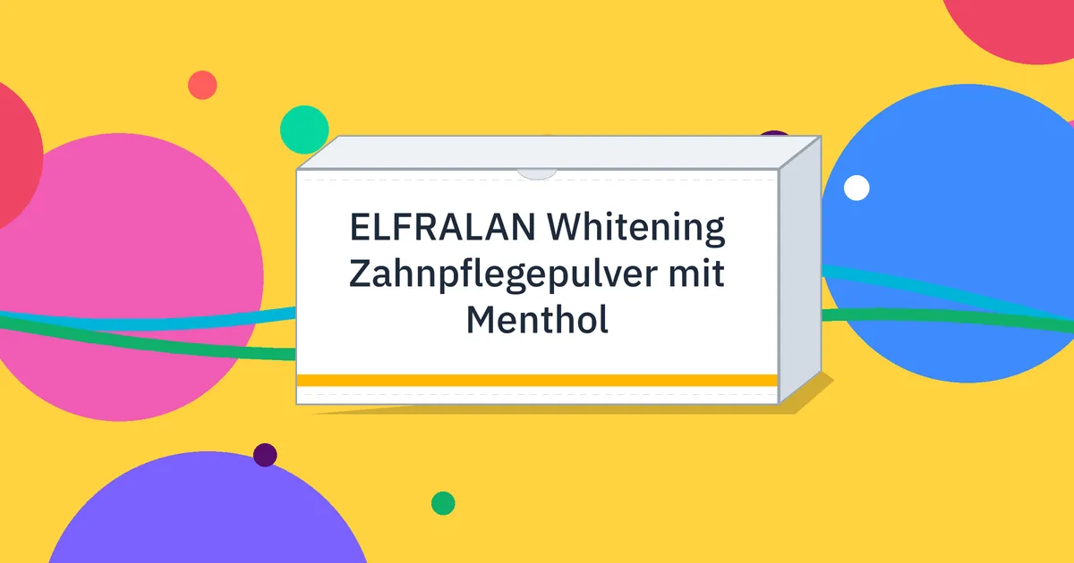 Symbolbild: Packung mit der Aufschrift ELFRALAN Whitening Zahnpflegepulver mit Menthol (PZN 17888886) – Verfügbarkeit und Bezug in Apotheken in Frankfurt am Main