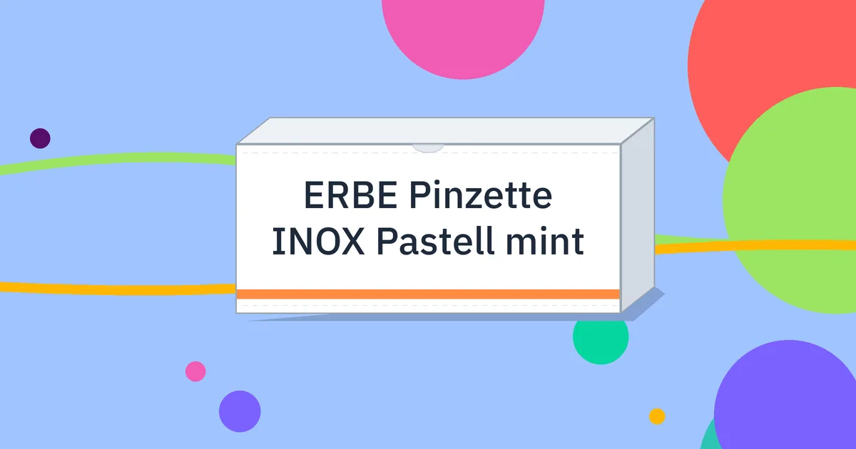 Symbolbild: Packung mit der Aufschrift ERBE Pinzette INOX Pastell mint (PZN 14221041) – Verfügbarkeit und Bezug in Apotheken in Frankfurt am Main