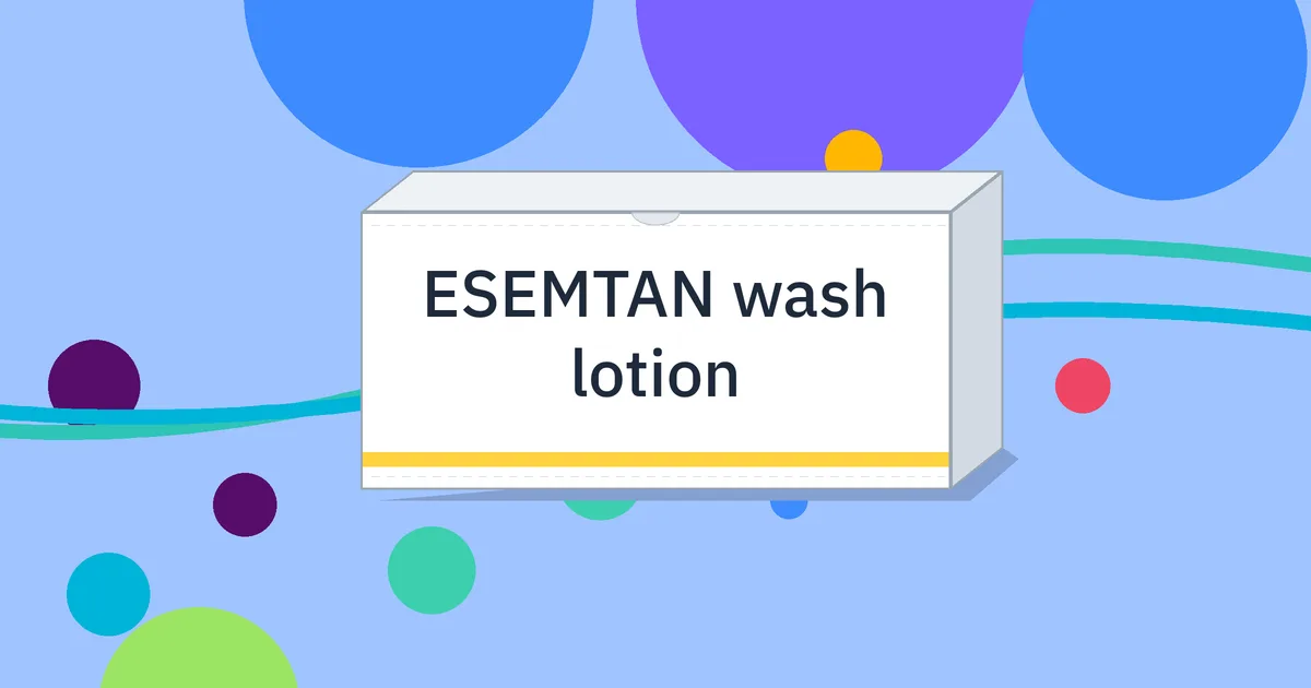 Symbolbild: Packung mit der Aufschrift ESEMTAN wash lotion (PZN 19361781) – Verfügbarkeit und Bezug in Apotheken in Frankfurt am Main