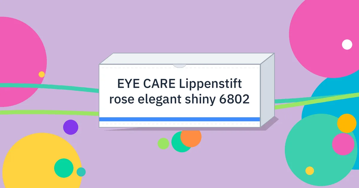 Symbolbild: Packung mit der Aufschrift EYE CARE Lippenstift rose elegant shiny 6802 (PZN 19690668) – Verfügbarkeit und Bezug in Apotheken in Frankfurt am Main