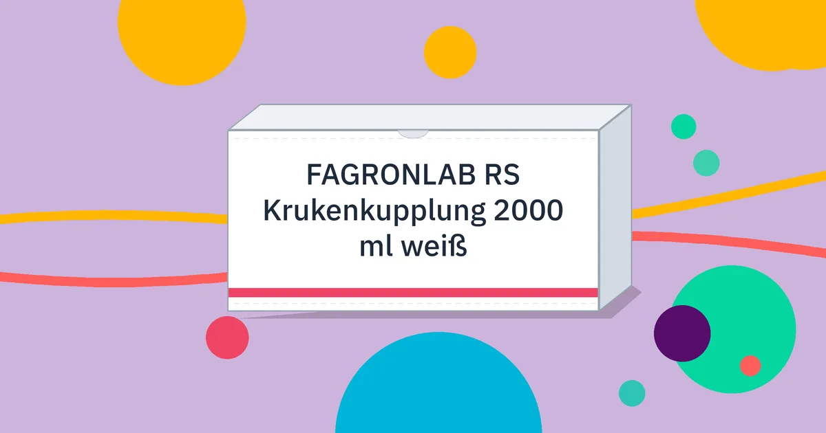 Symbolbild: Packung mit der Aufschrift FAGRONLAB RS Krukenkupplung 2000 ml weiß (PZN 20362604) – Verfügbarkeit und Bezug in Apotheken in Frankfurt am Main