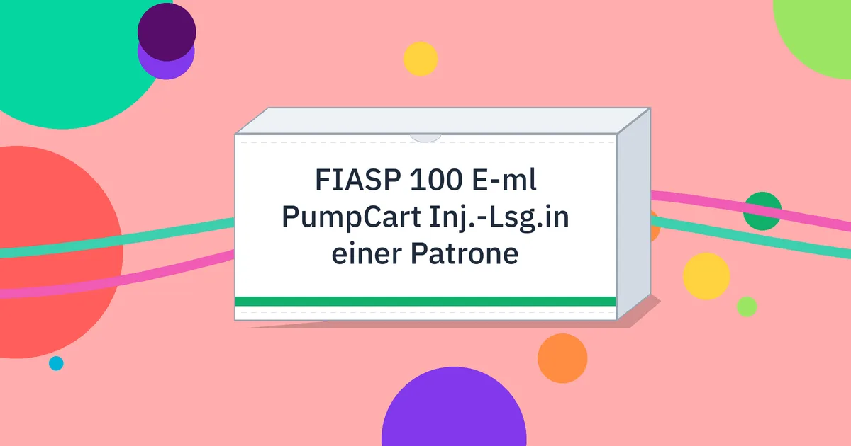 Symbolbild: Packung mit der Aufschrift FIASP 100 E-ml PumpCart Inj.-Lsg.in einer Patrone (PZN 16634474) – Verfügbarkeit und Bezug in Apotheken in Frankfurt am Main