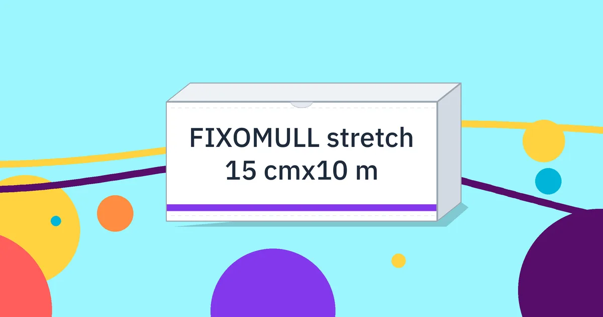 Symbolbild: Packung mit der Aufschrift FIXOMULL stretch 15 cmx10 m (PZN 19900054) – Verfügbarkeit und Bezug in Apotheken in Frankfurt am Main