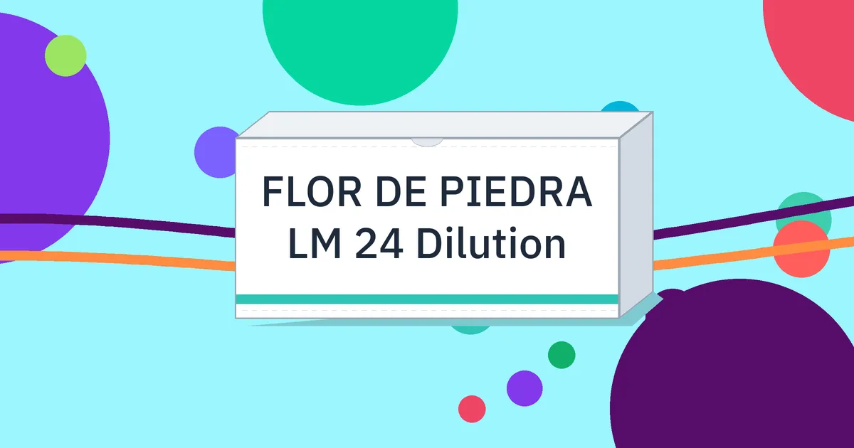 Symbolbild: Packung mit der Aufschrift FLOR DE PIEDRA LM 24 Dilution (PZN 13489422) – Verfügbarkeit und Bezug in Apotheken in Frankfurt am Main