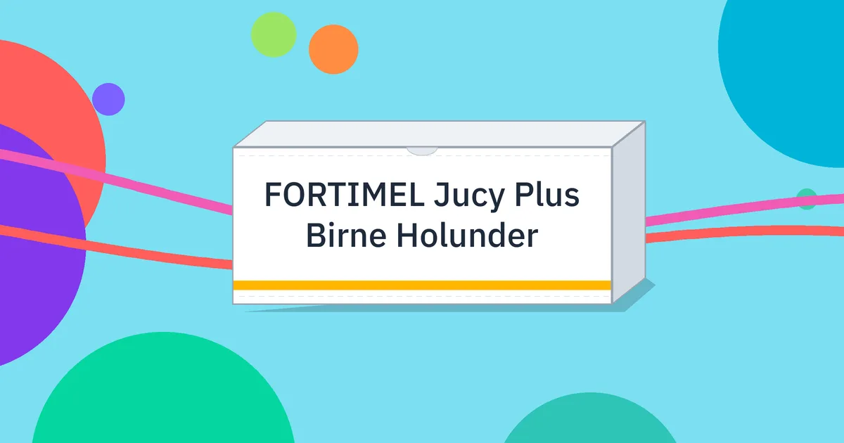 Symbolbild: Packung mit der Aufschrift FORTIMEL Jucy Plus Birne Holunder (PZN 19350748) – Verfügbarkeit und Bezug in Apotheken in Frankfurt am Main
