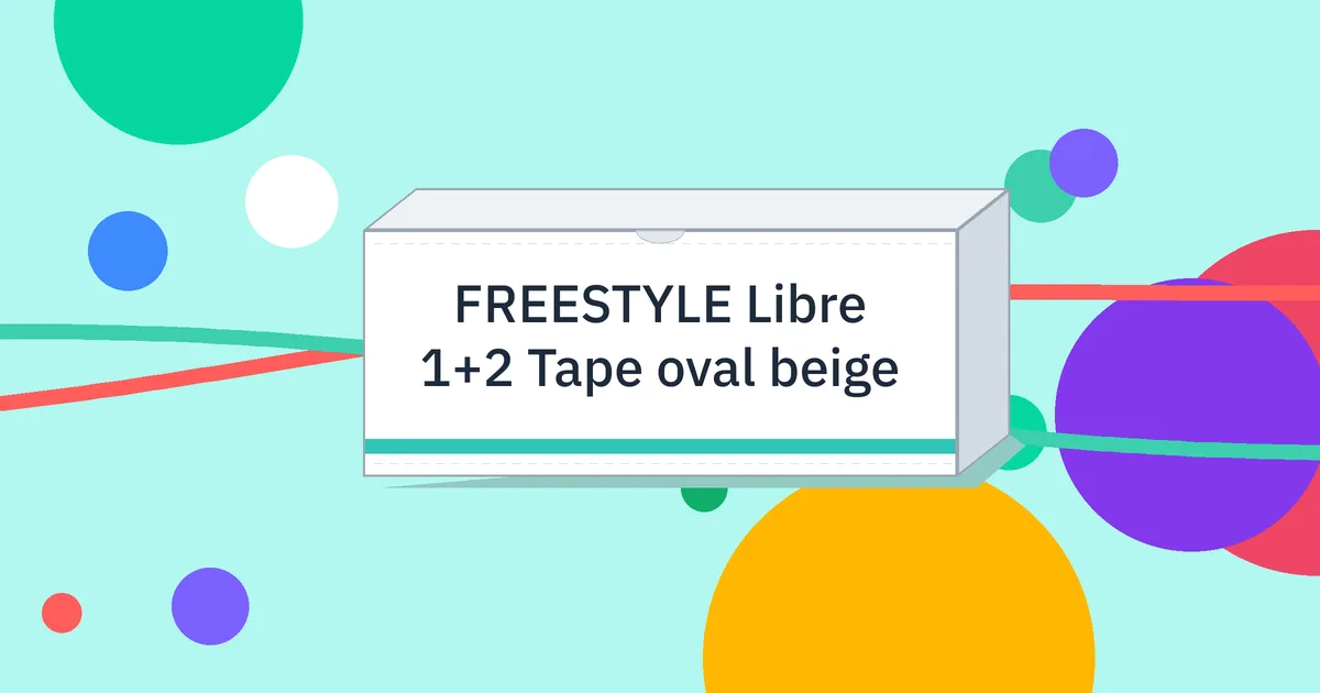 Symbolbild: Packung mit der Aufschrift FREESTYLE Libre 1+2 Tape oval beige (PZN 18177851) – Verfügbarkeit und Bezug in Apotheken in Frankfurt am Main