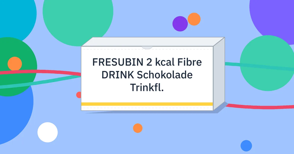 Symbolbild: Packung mit der Aufschrift FRESUBIN 2 kcal Fibre DRINK Schokolade Trinkfl. (PZN 19843238) – Verfügbarkeit und Bezug in Apotheken in Frankfurt am Main
