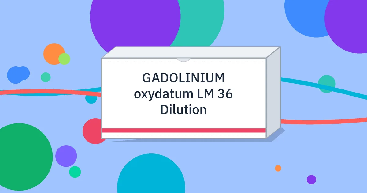 Symbolbild: Packung mit der Aufschrift GADOLINIUM oxydatum LM 36 Dilution (PZN 13494587) – Verfügbarkeit und Bezug in Apotheken in Frankfurt am Main