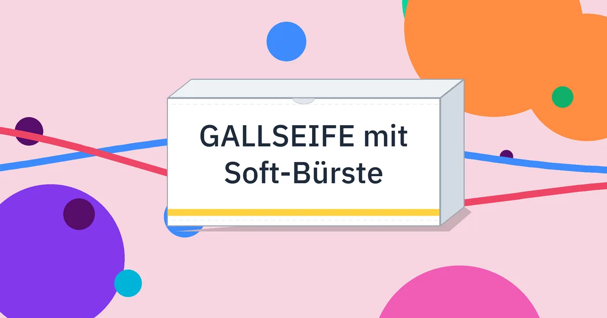 Symbolbild: Packung mit der Aufschrift GALLSEIFE mit Soft-Bürste (PZN 10324778) – Verfügbarkeit und Bezug in Apotheken in Frankfurt am Main