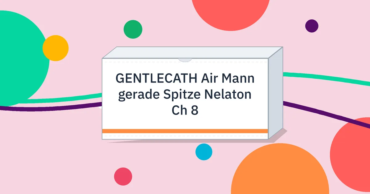 Symbolbild: Packung mit der Aufschrift GENTLECATH Air Mann gerade Spitze Nelaton Ch 8 (PZN 17447001) – Verfügbarkeit und Bezug in Apotheken in Frankfurt am Main