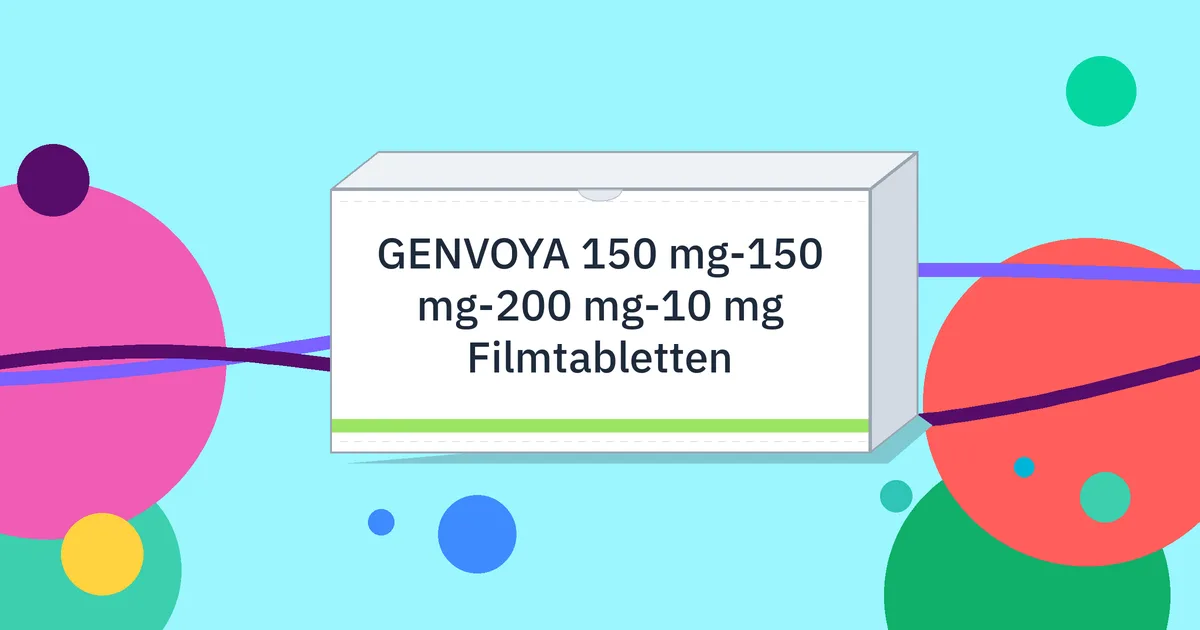 Symbolbild: Packung mit der Aufschrift GENVOYA 150 mg-150 mg-200 mg-10 mg Filmtabletten (PZN 11531120) – Verfügbarkeit und Bezug in Apotheken in Frankfurt am Main