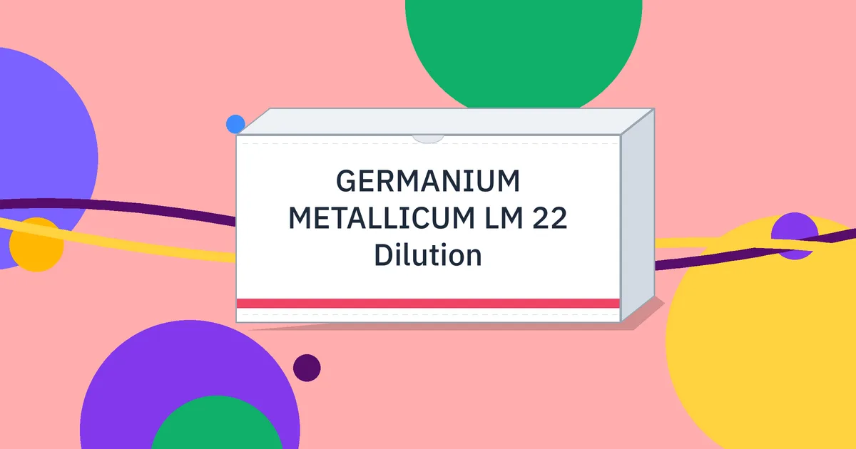 Symbolbild: Packung mit der Aufschrift GERMANIUM METALLICUM LM 22 Dilution (PZN 12877286) – Verfügbarkeit und Bezug in Apotheken in Frankfurt am Main