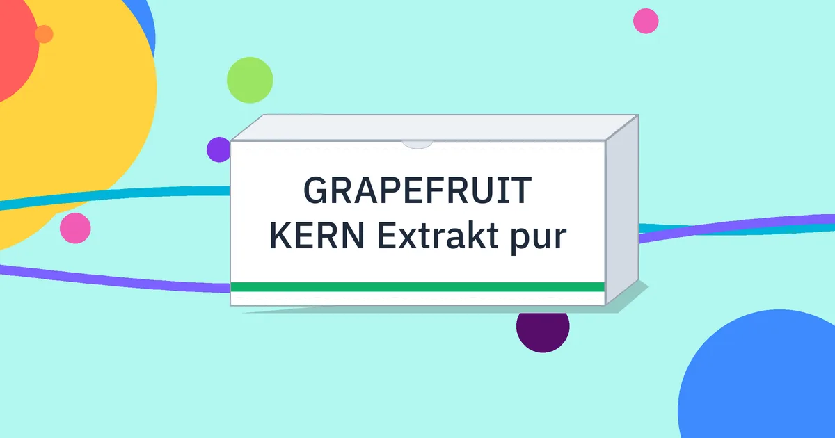Symbolbild: Packung mit der Aufschrift GRAPEFRUIT KERN Extrakt pur (PZN 08747796) – Verfügbarkeit und Bezug in Apotheken in Frankfurt am Main