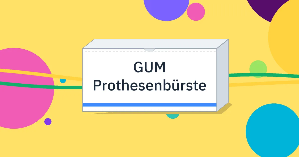 Symbolbild: Packung mit der Aufschrift GUM Prothesenbürste (PZN 04550097) – Verfügbarkeit und Bezug in Apotheken in Frankfurt am Main