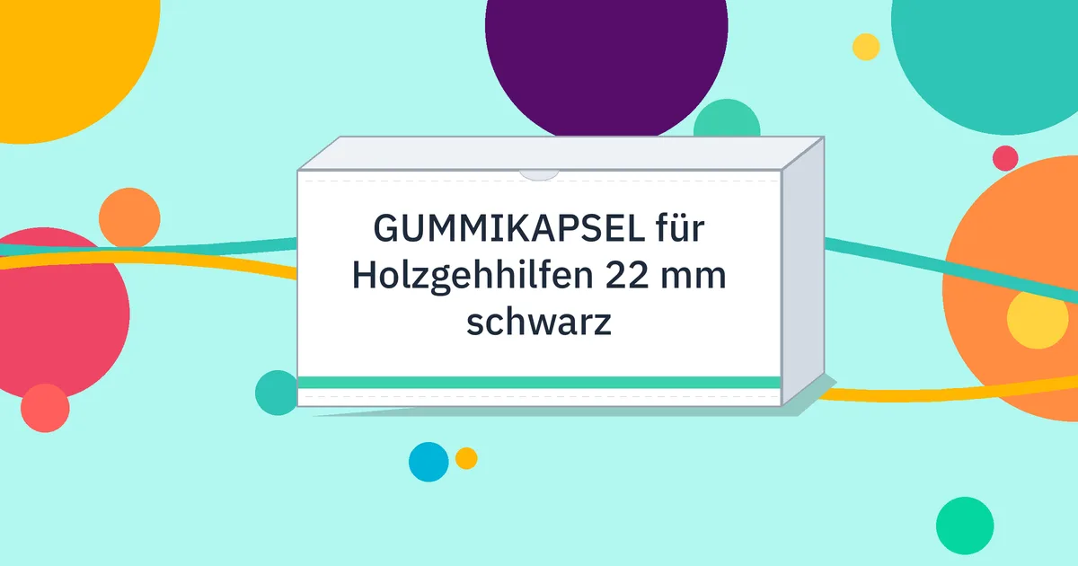 Symbolbild: Packung mit der Aufschrift GUMMIKAPSEL für Holzgehhilfen 22 mm schwarz (PZN 14213550) – Verfügbarkeit und Bezug in Apotheken in Frankfurt am Main