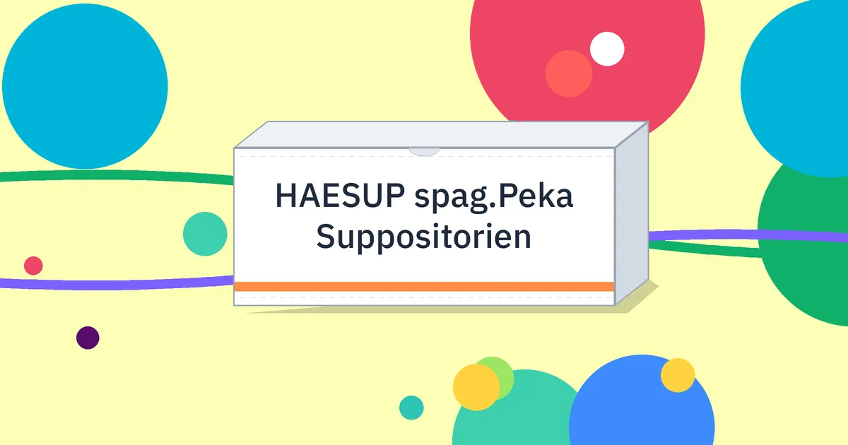 Symbolbild: Packung mit der Aufschrift HAESUP spag.Peka Suppositorien (PZN 03161732) – Verfügbarkeit und Bezug in Apotheken in Frankfurt am Main