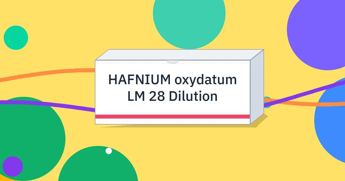 Symbolbild: Packung mit der Aufschrift HAFNIUM oxydatum LM 28 Dilution (PZN 13549940) – Verfügbarkeit und Bezug in Apotheken in Frankfurt am Main