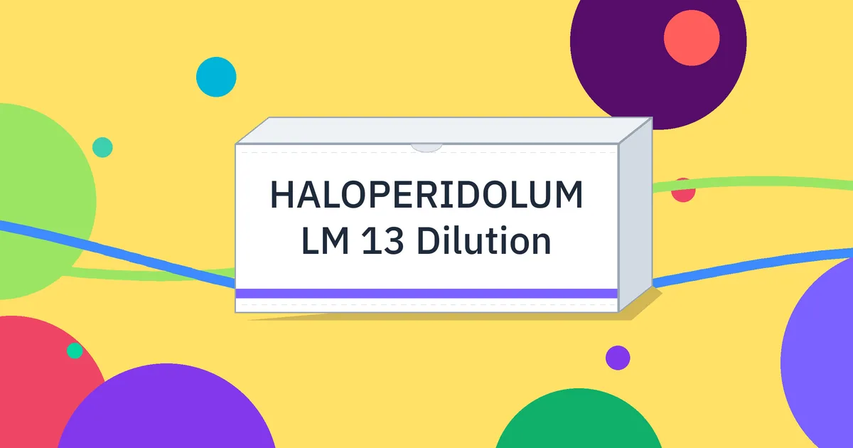Symbolbild: Packung mit der Aufschrift HALOPERIDOLUM LM 13 Dilution (PZN 12883513) – Verfügbarkeit und Bezug in Apotheken in Frankfurt am Main