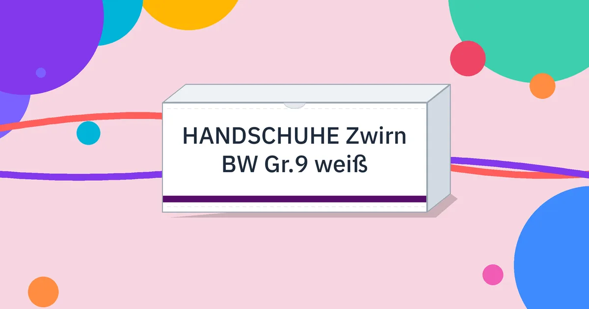 Symbolbild: Packung mit der Aufschrift HANDSCHUHE Zwirn BW Gr.9 weiß (PZN 03163843) – Verfügbarkeit und Bezug in Apotheken in Frankfurt am Main
