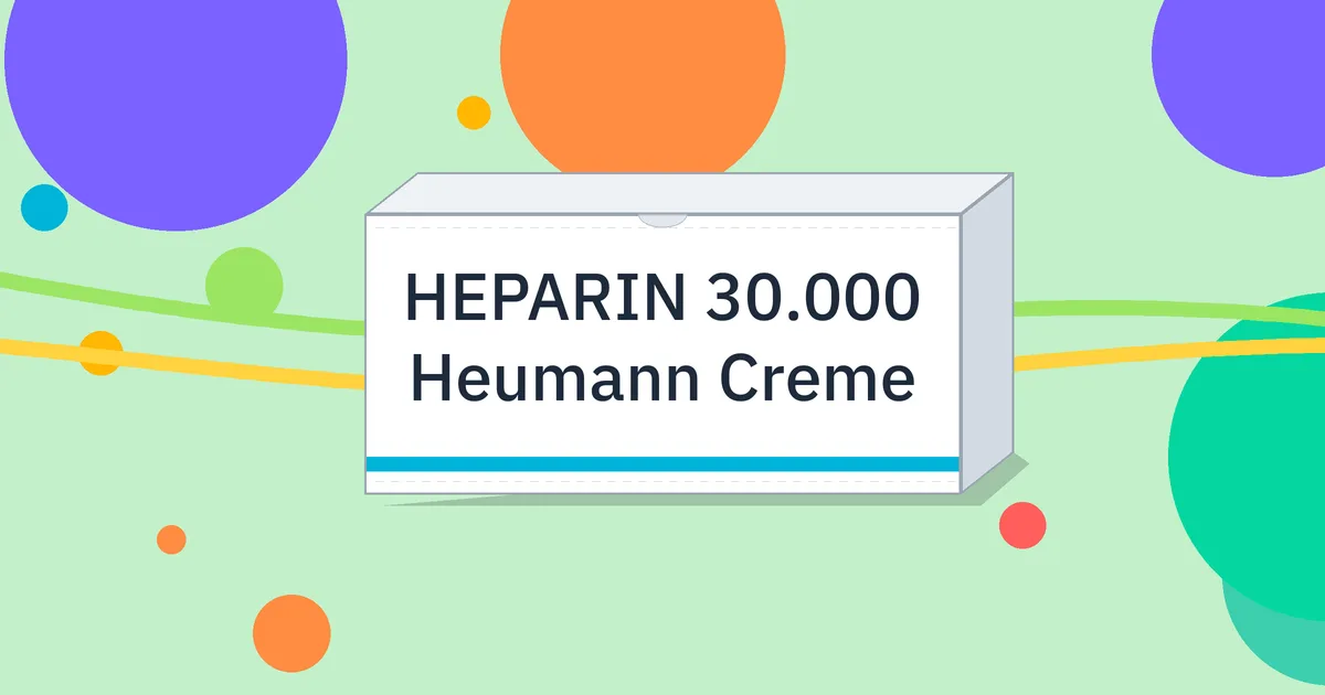 Symbolbild: Packung mit der Aufschrift HEPARIN 30.000 Heumann Creme (PZN 07466919) – Verfügbarkeit und Bezug in Apotheken in Frankfurt am Main
