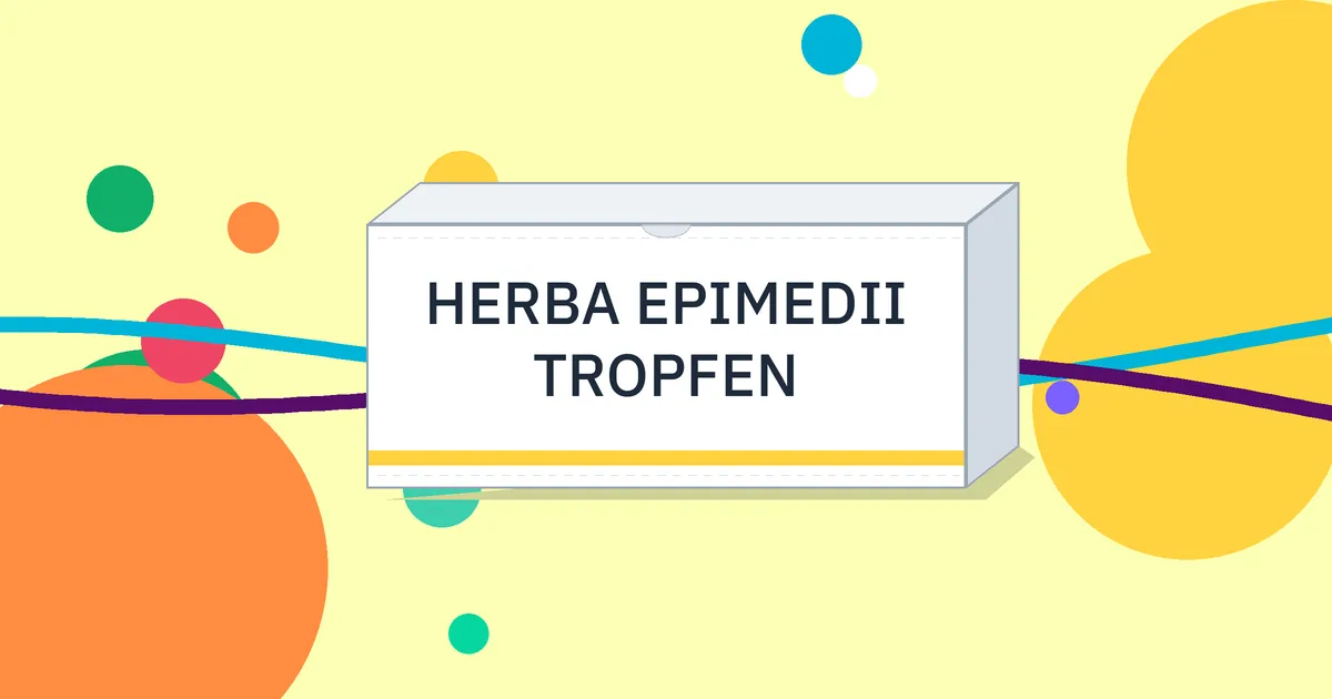 Symbolbild: Packung mit der Aufschrift HERBA EPIMEDII TROPFEN (PZN 14127603) – Verfügbarkeit und Bezug in Apotheken in Frankfurt am Main