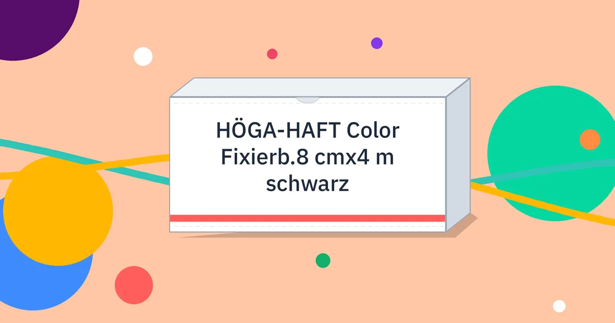 Symbolbild: Packung mit der Aufschrift HÖGA-HAFT Color Fixierb.8 cmx4 m schwarz (PZN 10933230) – Verfügbarkeit und Bezug in Apotheken in Frankfurt am Main