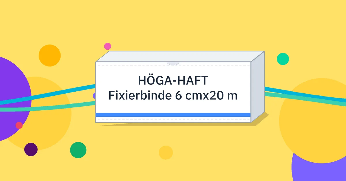 Symbolbild: Packung mit der Aufschrift HÖGA-HAFT Fixierbinde 6 cmx20 m (PZN 04977387) – Verfügbarkeit und Bezug in Apotheken in Frankfurt am Main