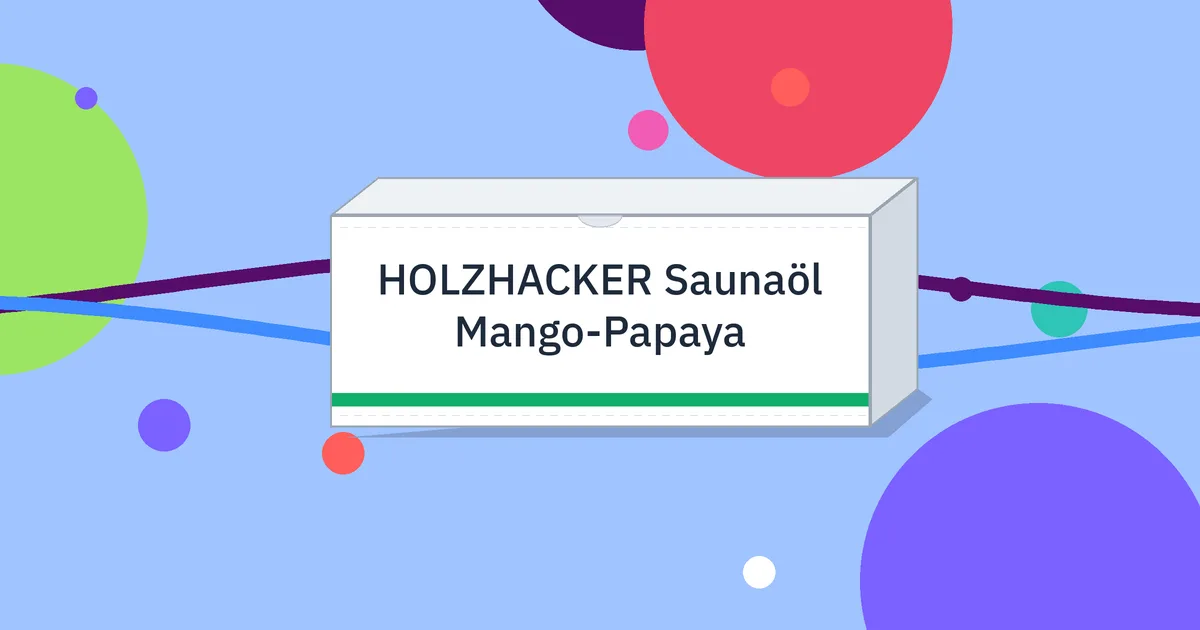 Symbolbild: Packung mit der Aufschrift HOLZHACKER Saunaöl Mango-Papaya (PZN 20893081) – Verfügbarkeit und Bezug in Apotheken in Frankfurt am Main