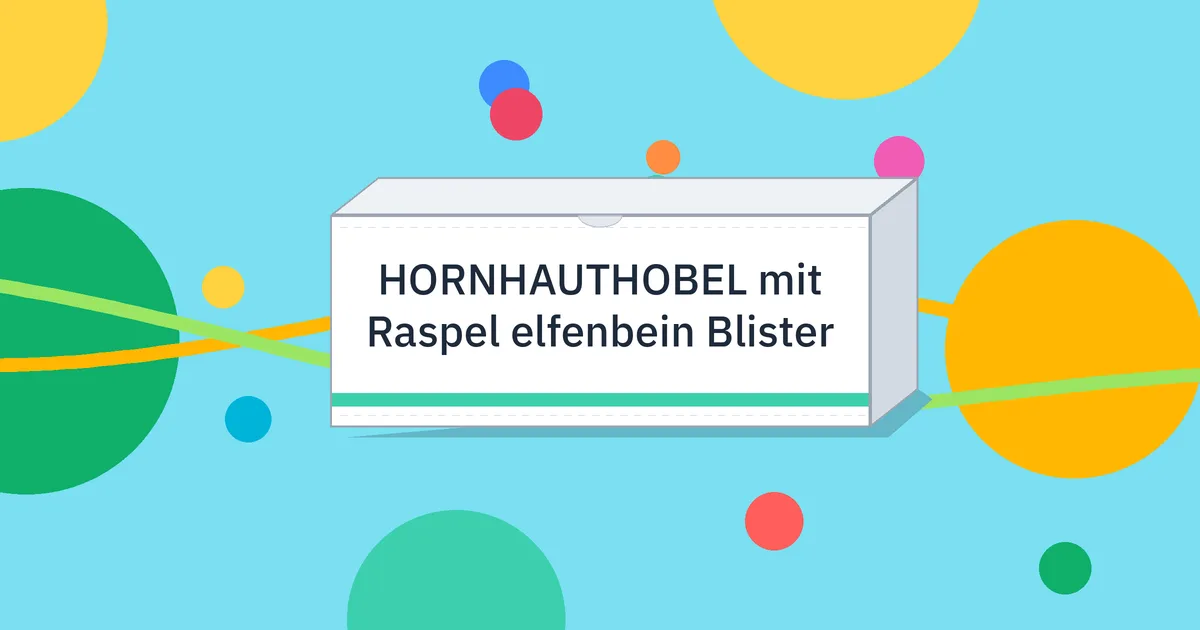 Symbolbild: Packung mit der Aufschrift HORNHAUTHOBEL mit Raspel elfenbein Blister (PZN 01605679) – Verfügbarkeit und Bezug in Apotheken in Frankfurt am Main