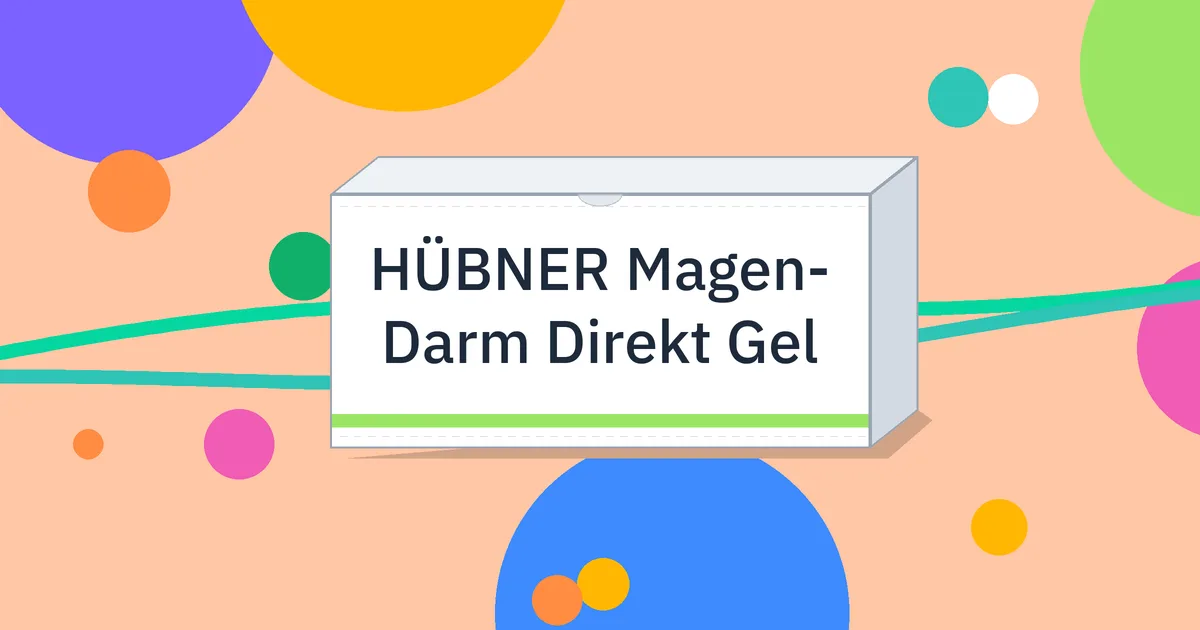 Symbolbild: Packung mit der Aufschrift HÜBNER Magen-Darm Direkt Gel (PZN 20038453) – Verfügbarkeit und Bezug in Apotheken in Frankfurt am Main