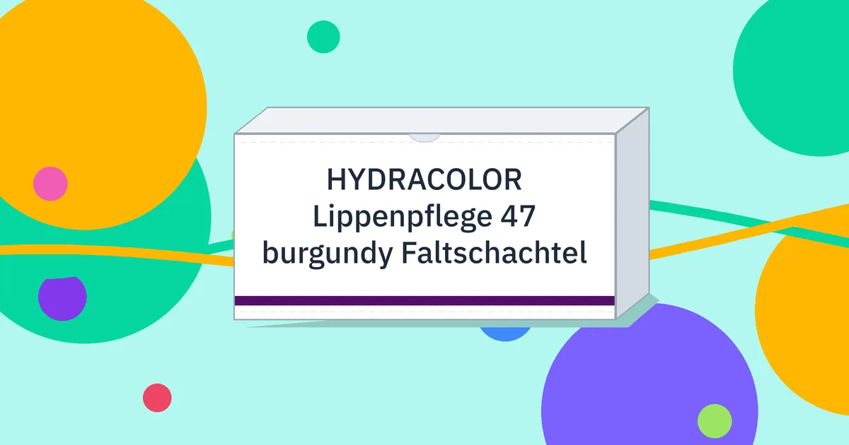Symbolbild: Packung mit der Aufschrift HYDRACOLOR Lippenpflege 47 burgundy Faltschachtel (PZN 10285943) – Verfügbarkeit und Bezug in Apotheken in Frankfurt am Main