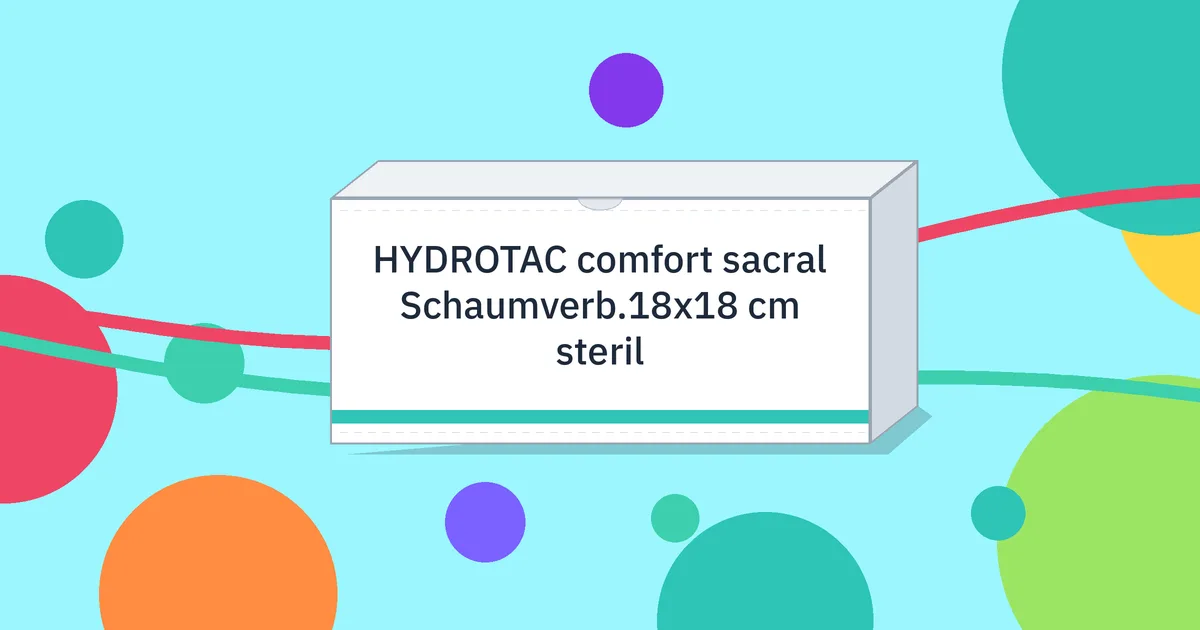 Symbolbild: Packung mit der Aufschrift HYDROTAC comfort sacral Schaumverb.18x18 cm steril (PZN 12578129) – Verfügbarkeit und Bezug in Apotheken in Frankfurt am Main