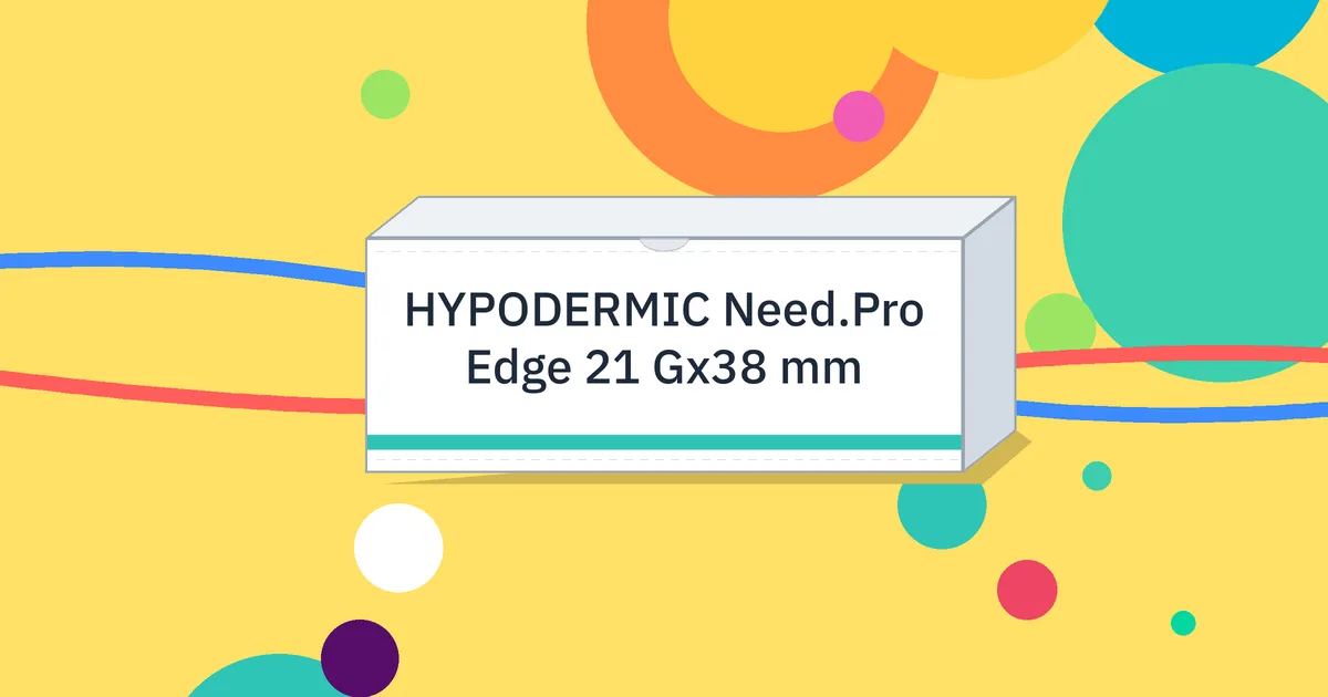 Symbolbild: Packung mit der Aufschrift HYPODERMIC Need.Pro Edge 21 Gx38 mm (PZN 09215601) – Verfügbarkeit und Bezug in Apotheken in Frankfurt am Main